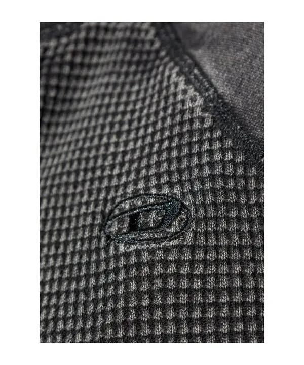 DIESEL® S-wafy-zip-rag Logo Embroidered Sweatshirt - Gray