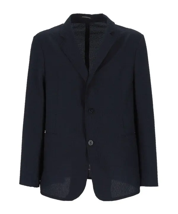Emporio Armani Single-breasted Seersucker Blazer