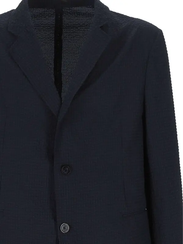 Emporio Armani Single-breasted Seersucker Blazer