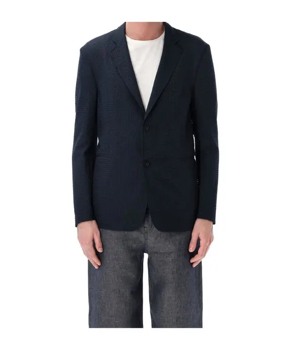 Emporio Armani Single-breasted Seersucker Blazer