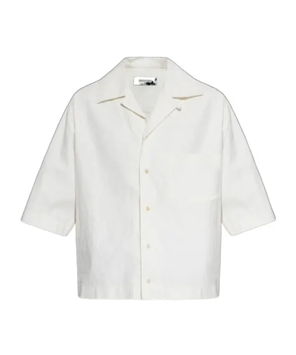 Dsquared2 Linen Boxy Short Sleeve Shirt - Off White