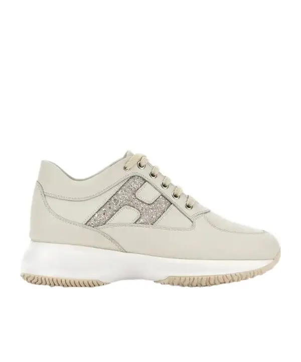 Hogan Embellished Lace-up Sneakers - Ivory