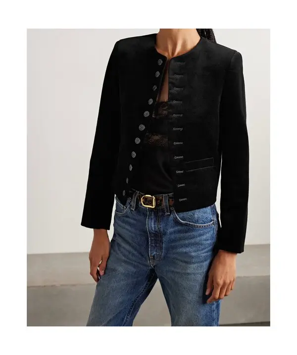 NILI LOTAN Patti Velvet Jacket - Black