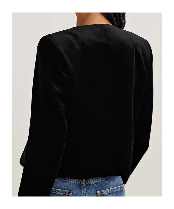 NILI LOTAN Patti Velvet Jacket - Black