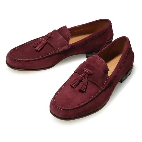 Gucci Suede Loafers With Tassel Detail And Bamboo Heel