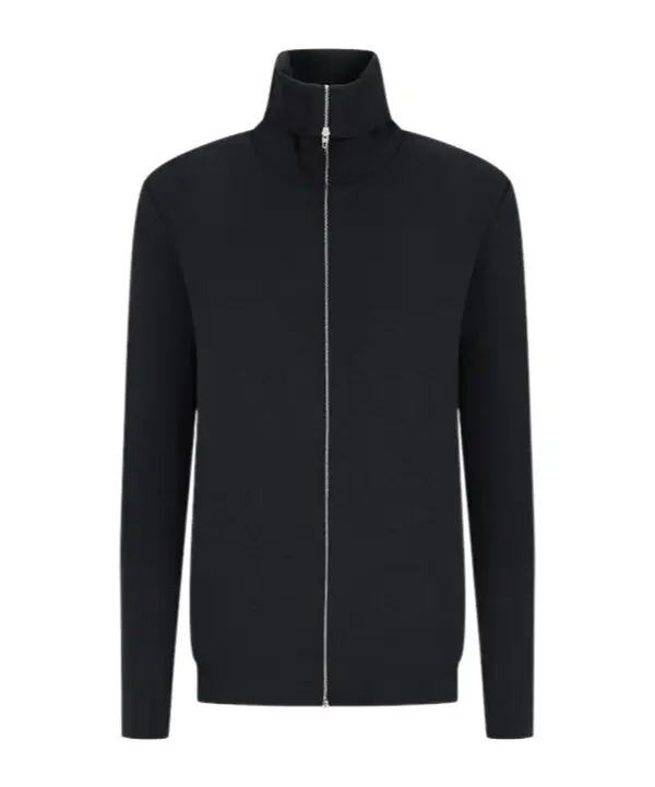JIL SANDER Zip-up High Neck Cardigan - Black