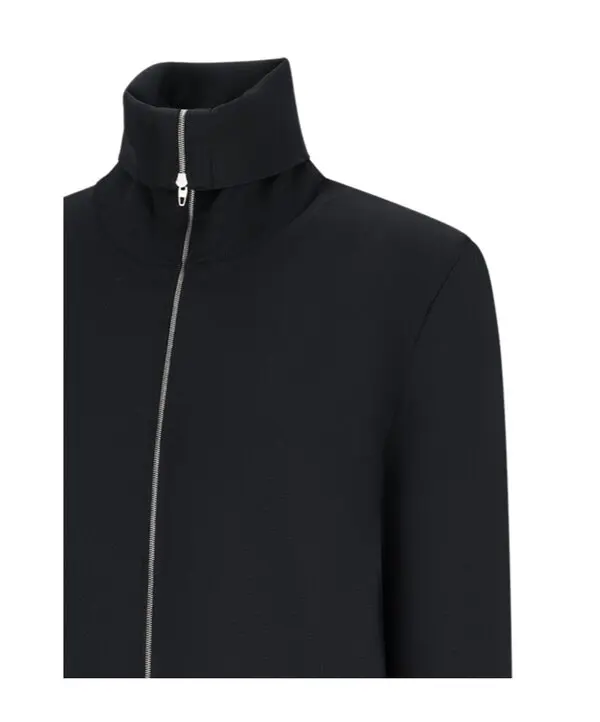 JIL SANDER Zip-up High Neck Cardigan - Black
