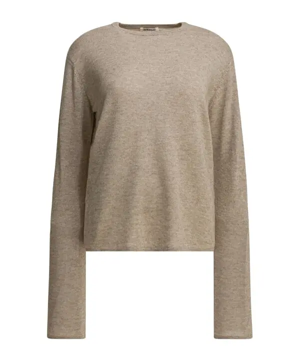 Auralee Cashmere Blend Crew Neck Knit Sweater - No