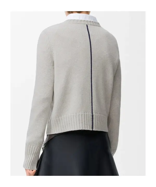 Loewe Anagram Embroidered Knitted Pullover - Light Blue/multicolour