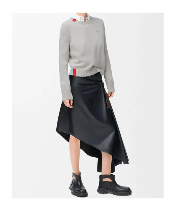 Loewe Anagram Embroidered Knitted Pullover - Light Blue/multicolour