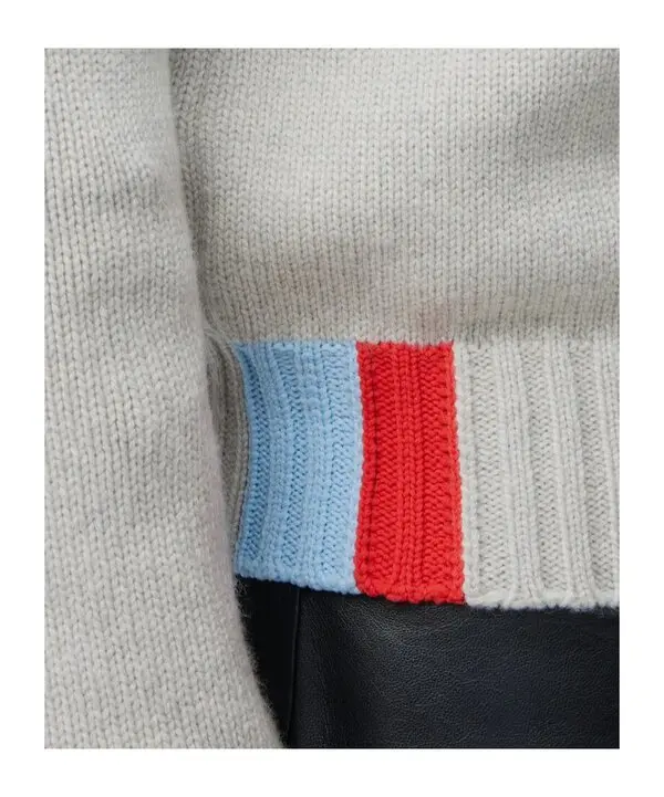 Loewe Anagram Embroidered Knitted Pullover - Light Blue/multicolour