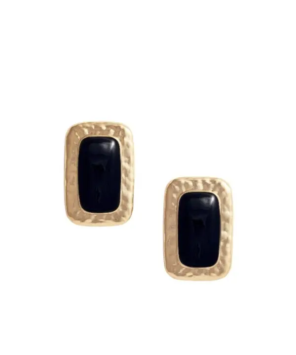 SELF-PORTRAIT Large Mottled Earrings - Gold Black