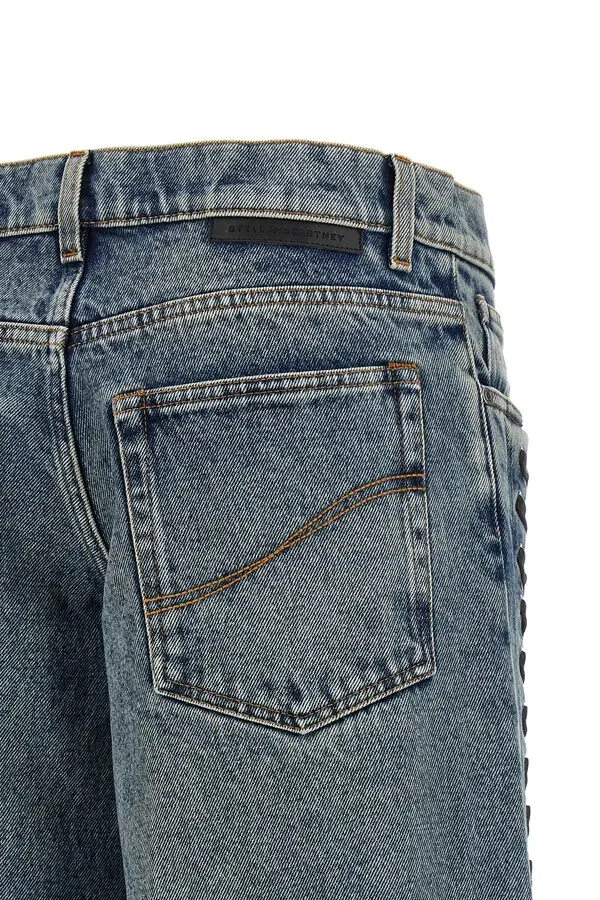 Stella McCartney Lace-up Wide-leg Jeans - Medium Blue