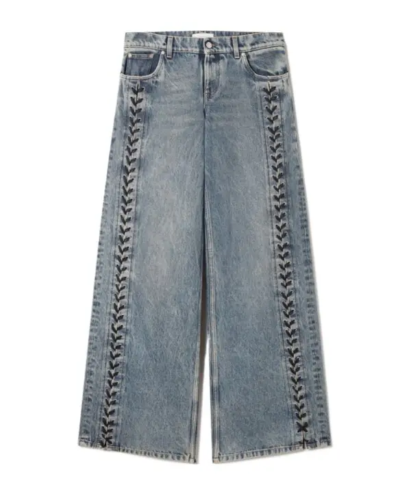 Stella McCartney Lace-up Wide-leg Jeans