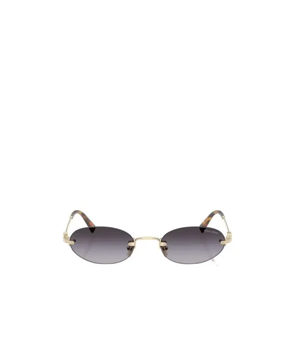 Miu Miu Oval Frame Sunglasses - Gray