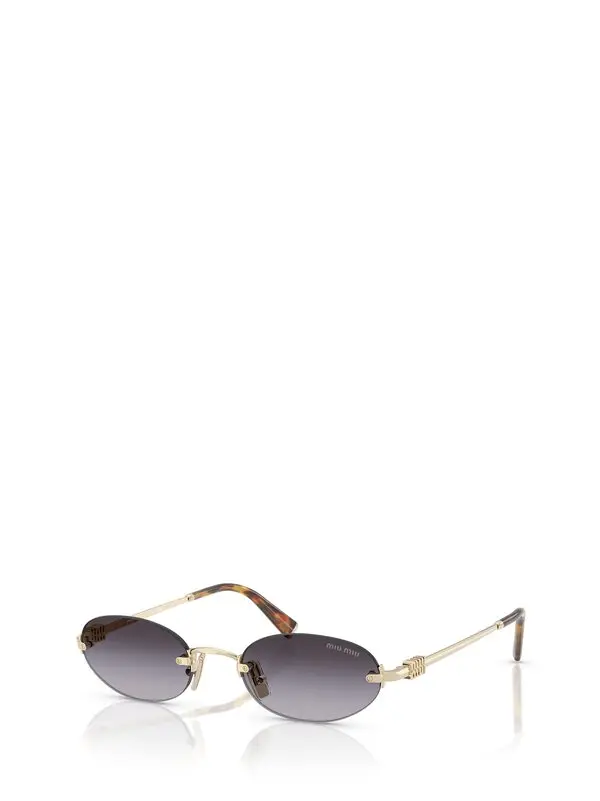 Miu Miu Oval Frame Sunglasses - Gray