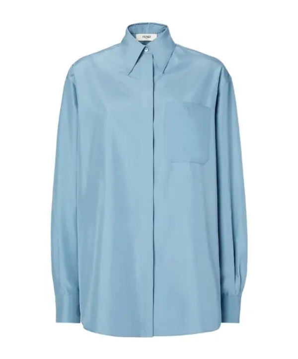 Fendi Oversized Poplin Shirt - Blue