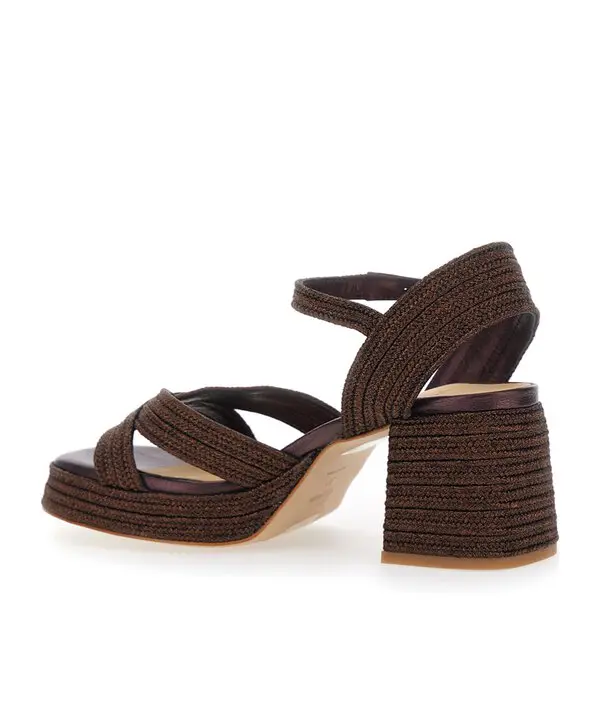 CastaÑer Strappy Platform Sandals With Chunky Heel - Brown