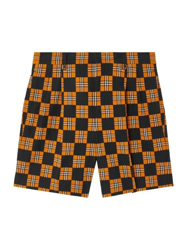 Burberry Checkerboard Print Tailored Shorts - Black