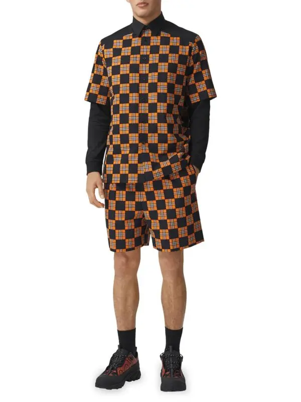 Burberry Checkerboard Print Tailored Shorts