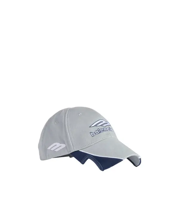 Balenciaga Logo Embroidered Baseball Cap - Gray
