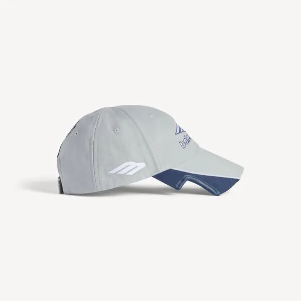 Balenciaga Logo Embroidered Baseball Cap - Gray