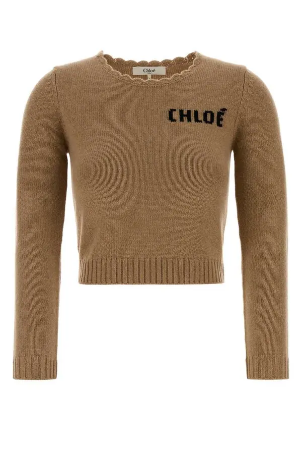 Chloé Cropped Logo Sweater