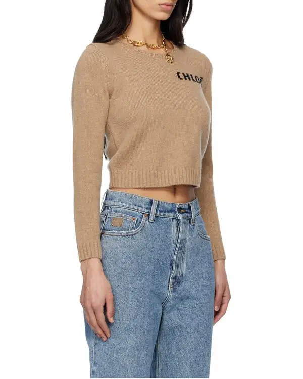 Chloé Cropped Logo Sweater