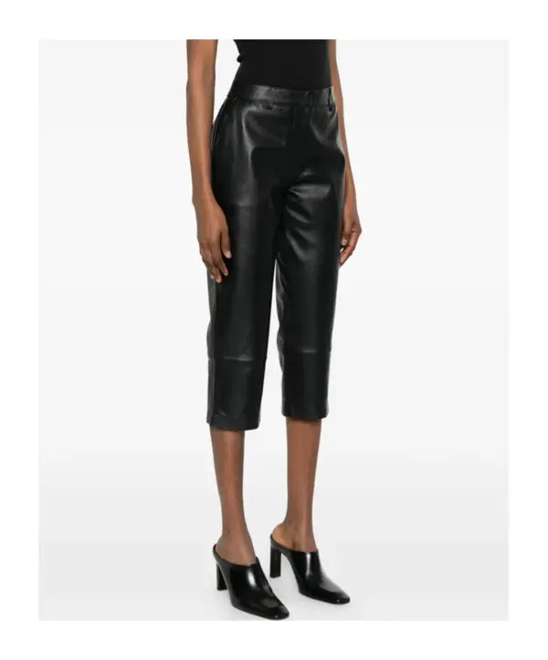 THE FRANKIE SHOP Lior Leather Capri Trousers