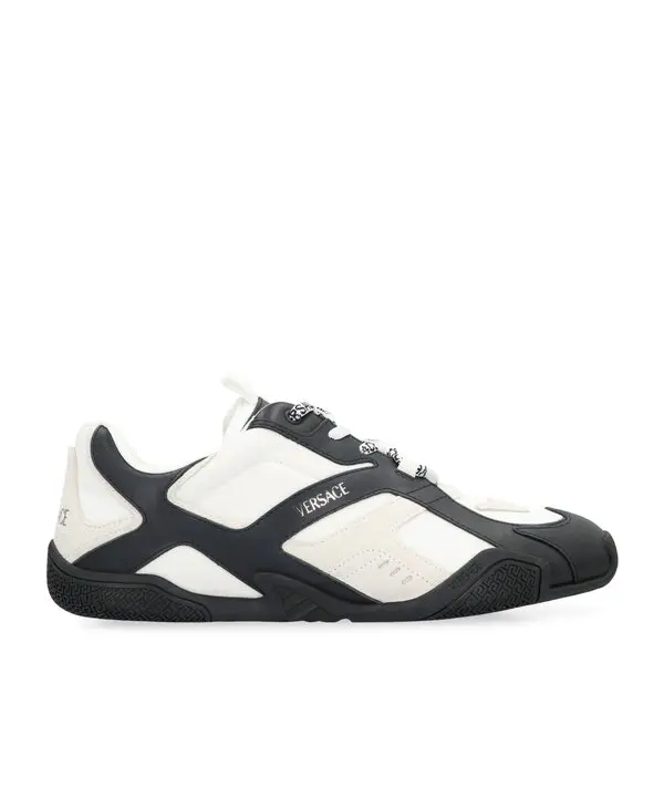 Versace Galaxia Paneled Lace-up Sneakers - White