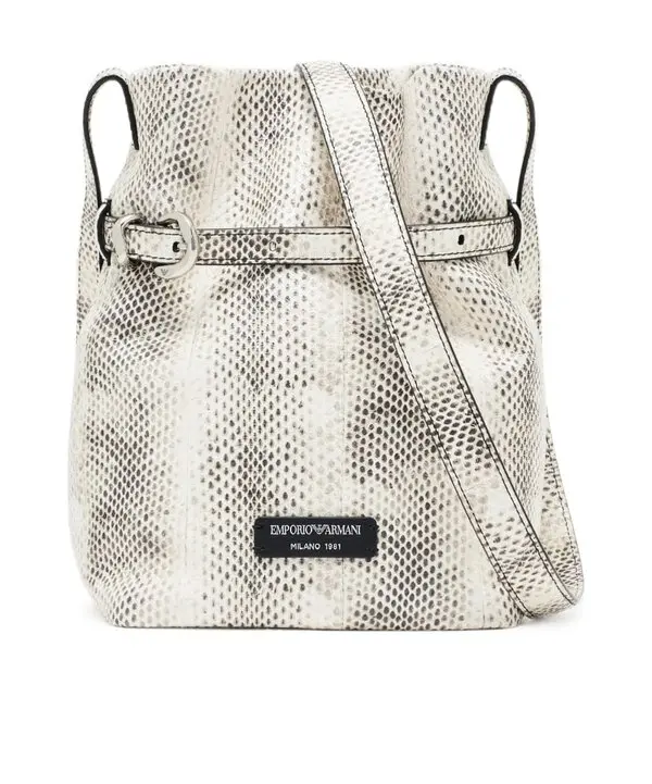 Emporio Armani Snake-effect Leather Bucket Bag