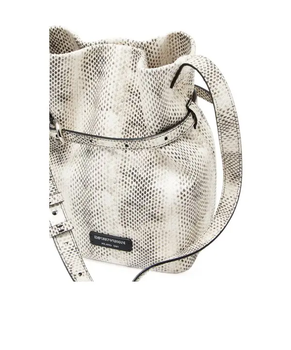 Emporio Armani Snake-effect Leather Bucket Bag