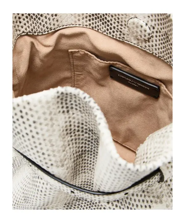 Emporio Armani Snake-effect Leather Bucket Bag