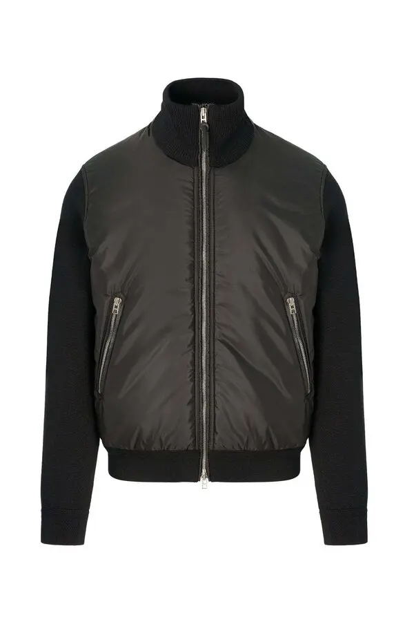 TOM FORD High-neck Bomber Jacket - Black