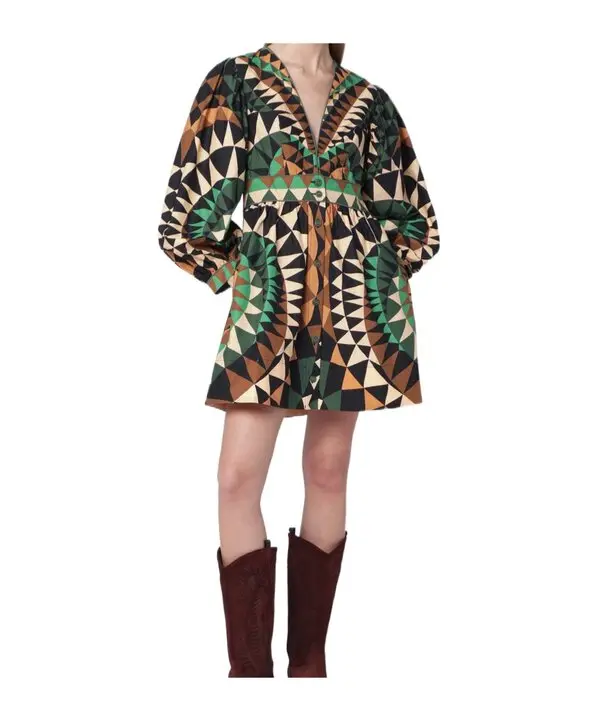 Farm Rio Heart Deco Mini Dress