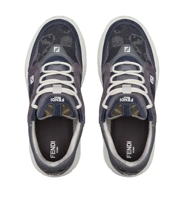 Fendi Force Lace-up Low-top Sneakers - Black
