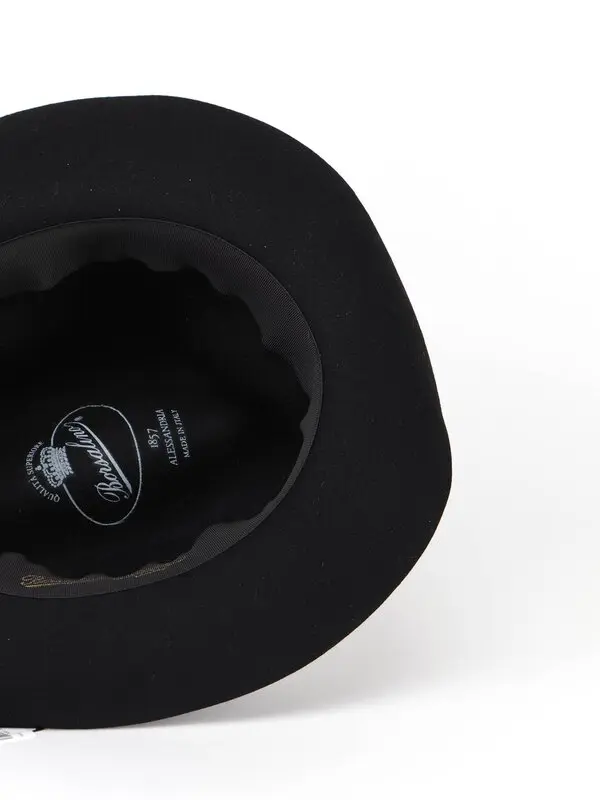 Borsalino Fedora Hat With Ribbon Trim - Black