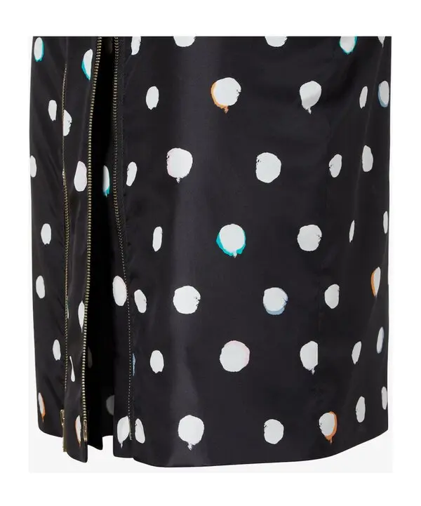Fendi Falena Dots Printed Double-zipped Midi Skirt - Black