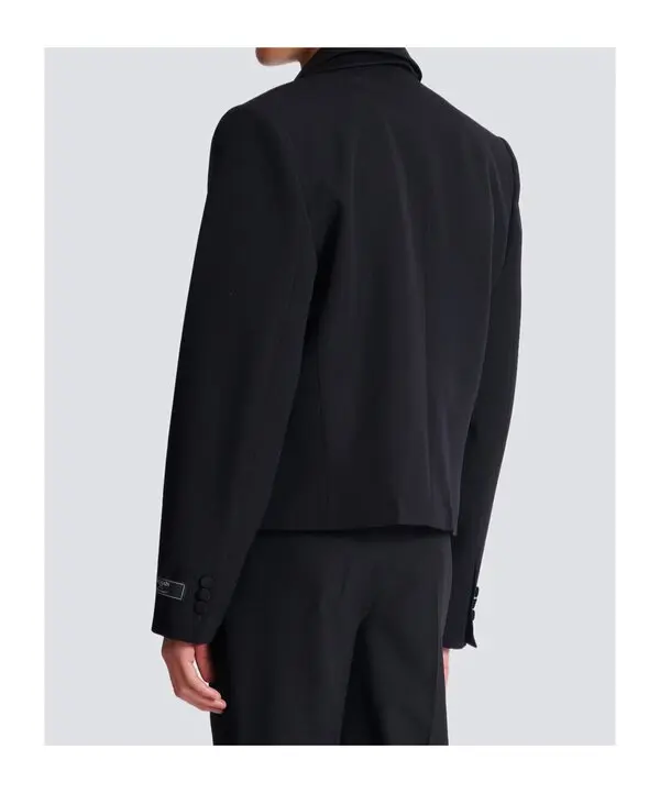 Balmain Grain De Poudre Cropped Blazer
