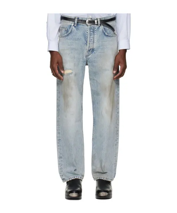 Enfants Riches Déprimés Distressed Wide-leg Jeans - Blue