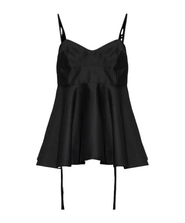 RÓHE Flared Bustier Top - Black