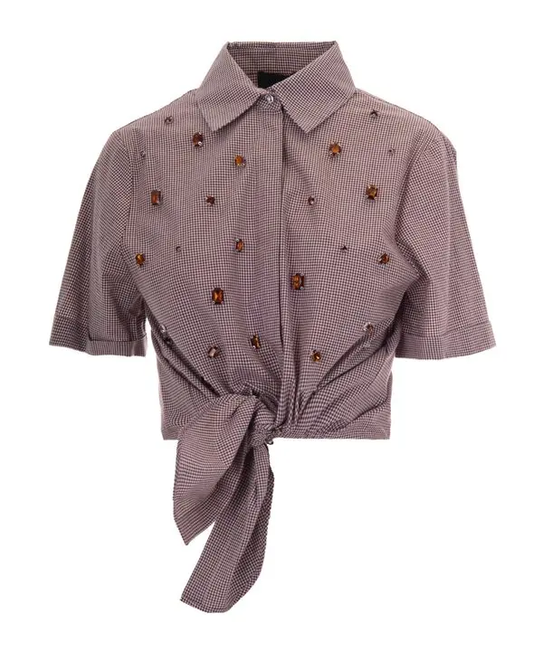 Liu Jo Embellished Short Sleeve Shirt - Gray
