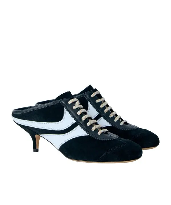 Dries Van Noten Heeled Lace-up Mules - Black
