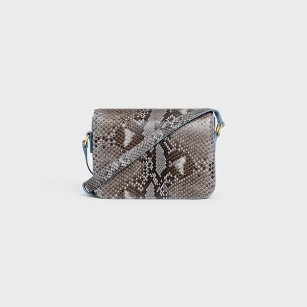 Celine Teen Triomphe Bag In Python Patchwork