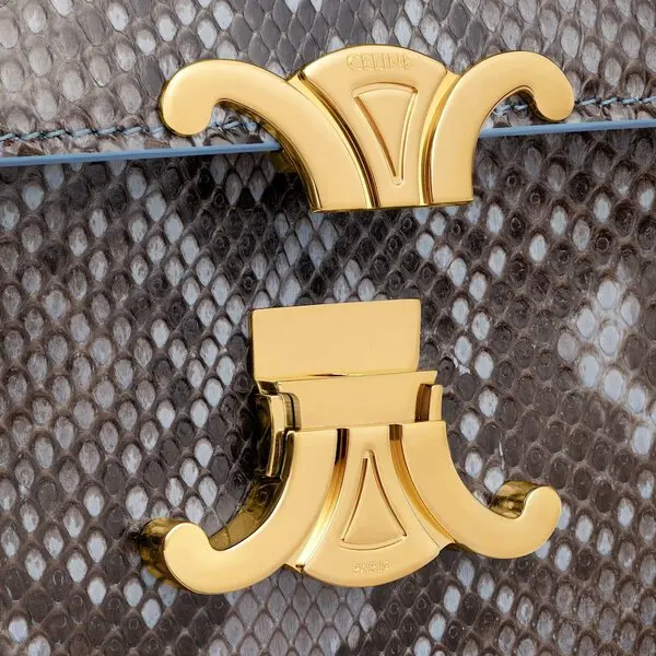 Celine Teen Triomphe Bag In Python Patchwork