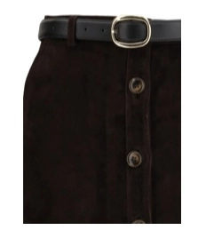 SELF-PORTRAIT Button Detailed Belted Midi Skirt - No