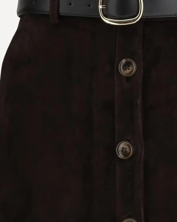 SELF-PORTRAIT Button Detailed Belted Midi Skirt - No