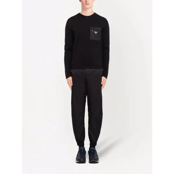 Prada Logo Plaque Pocket Sweater