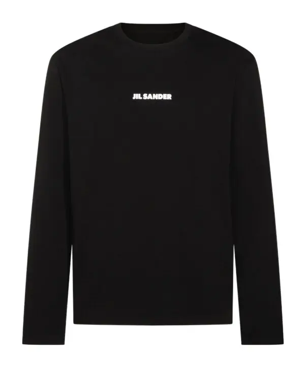 JIL SANDER Long-sleeved Crewneck T-shirt - Black