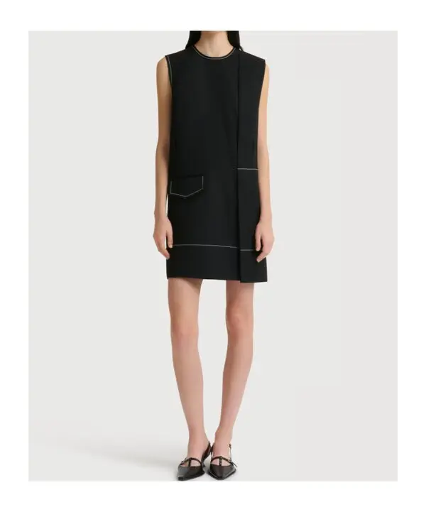 Marni Wool Mini Dress With Wrap Effect And Buckled Belt